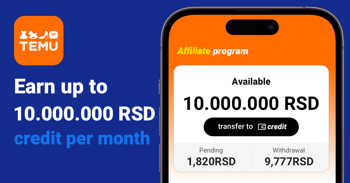Affiliate Program - Temu Serbia