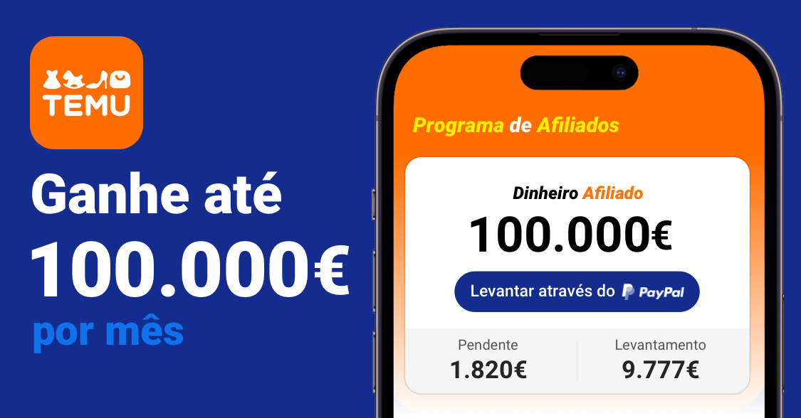 Programa de afiliados - Temu Portugal