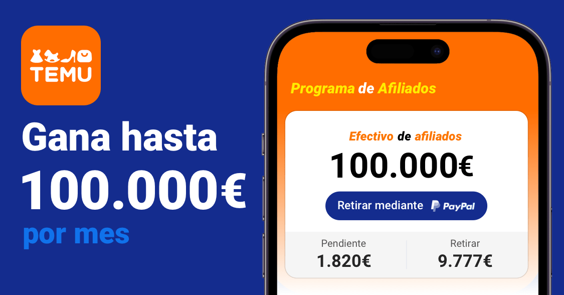 Programa de afiliados: Temu Spain
