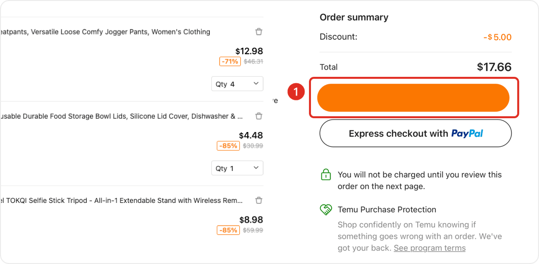 Temu | Order Steps